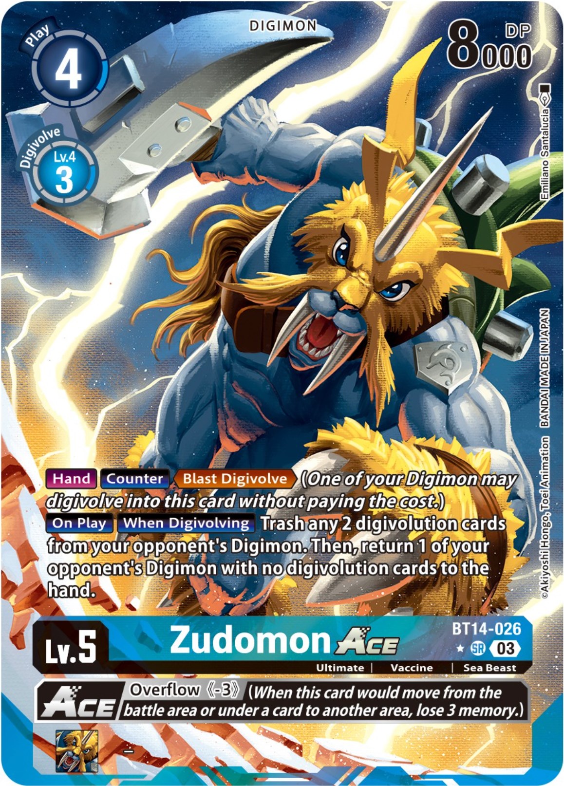 Zudomon ACE (English Exclusive Alternate Art) - Blast Ace - Digimon ...