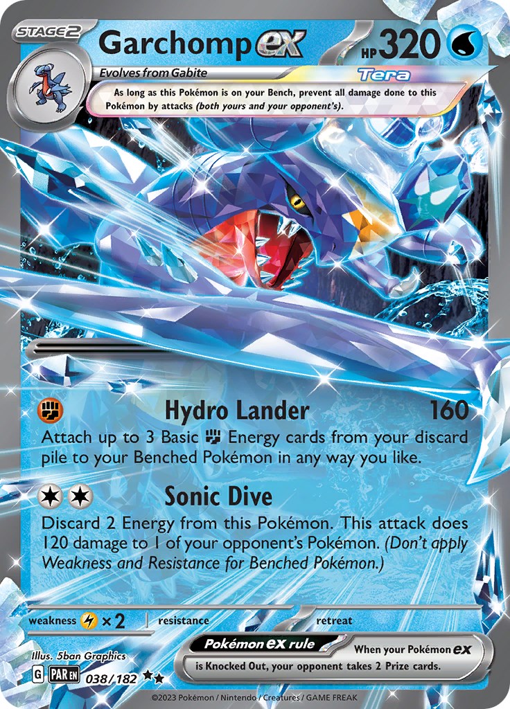Garchomp ex - 038/182 - SV04: Paradox Rift - Pokemon