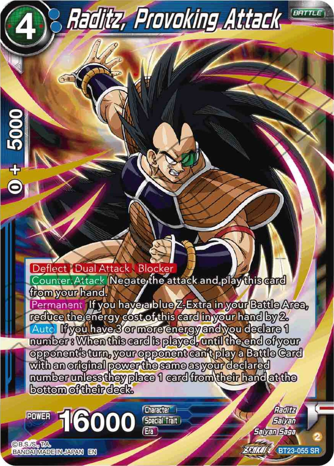 Raditz, Provoking Attack - Perfect Combination - Dragon Ball Super: Masters