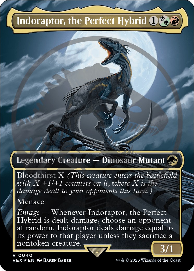 Indoraptor The Perfect Hybrid Borderless Emblem Universes Beyond