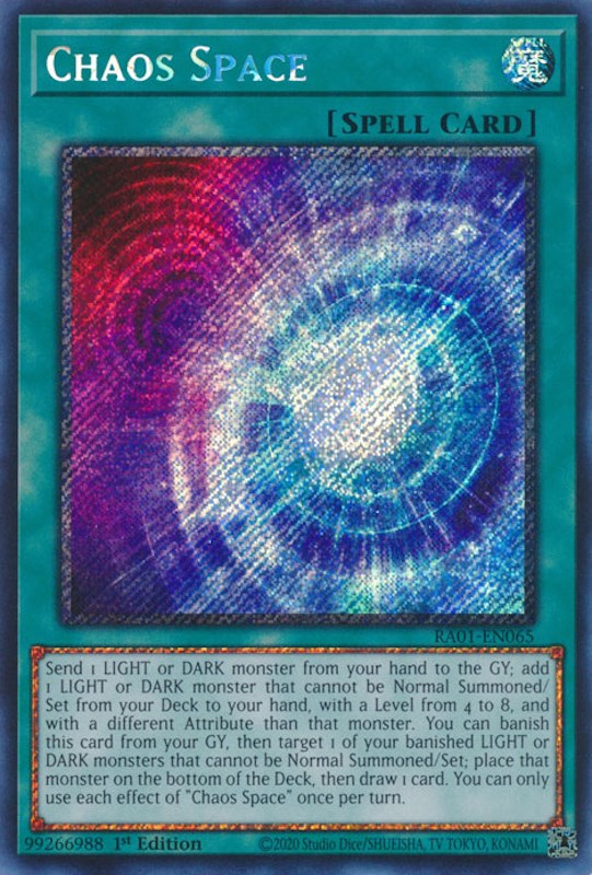 Chaos Space (Platinum Secret Rare) - 25th Anniversary Rarity Collection ...