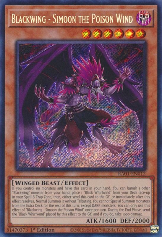 Blackwing - Simoon the Poison Wind (Secret Rare) - 25th Anniversary ...