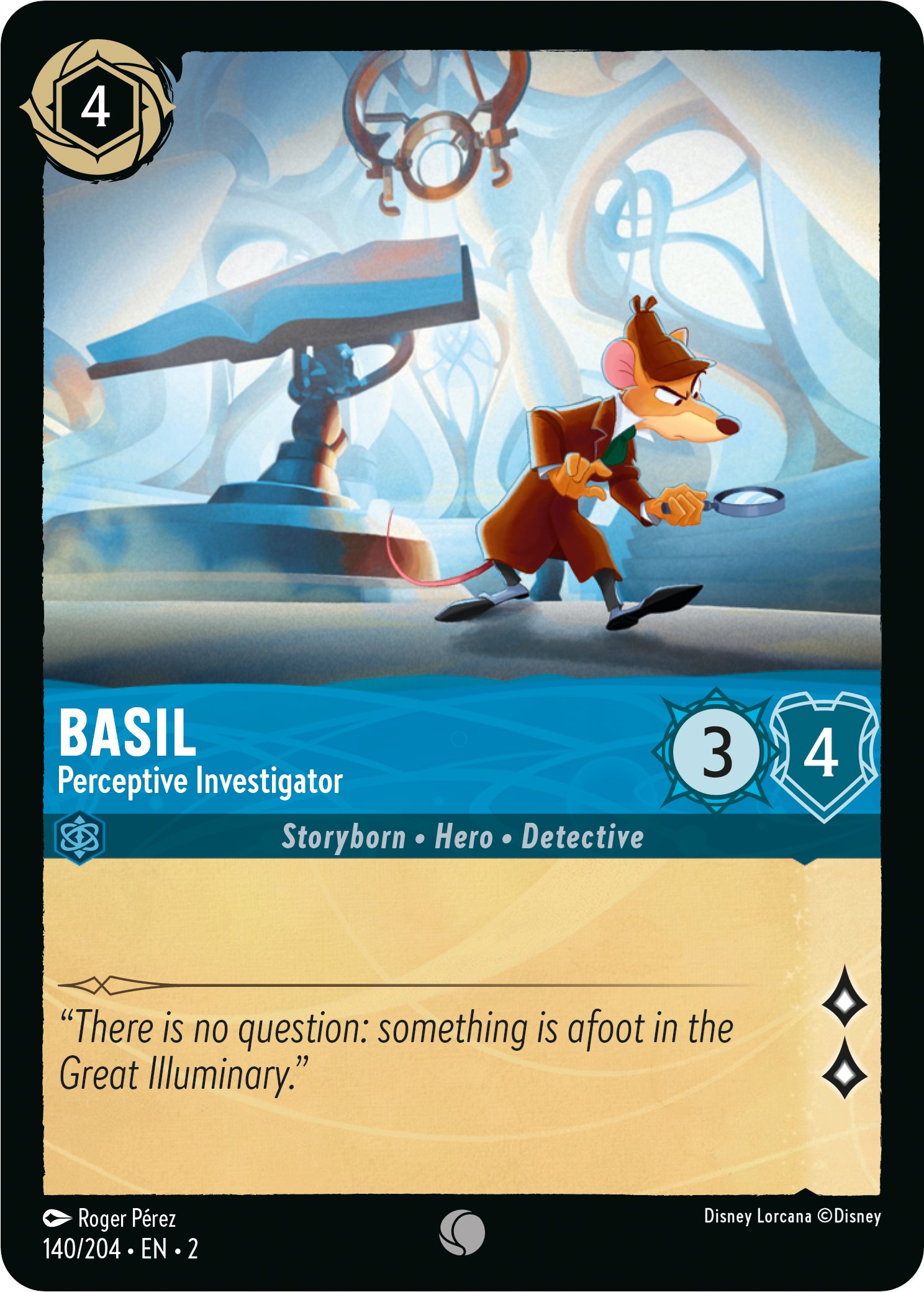 Basil - Perceptive Investigator - Rise of the Floodborn - Disney Lorcana