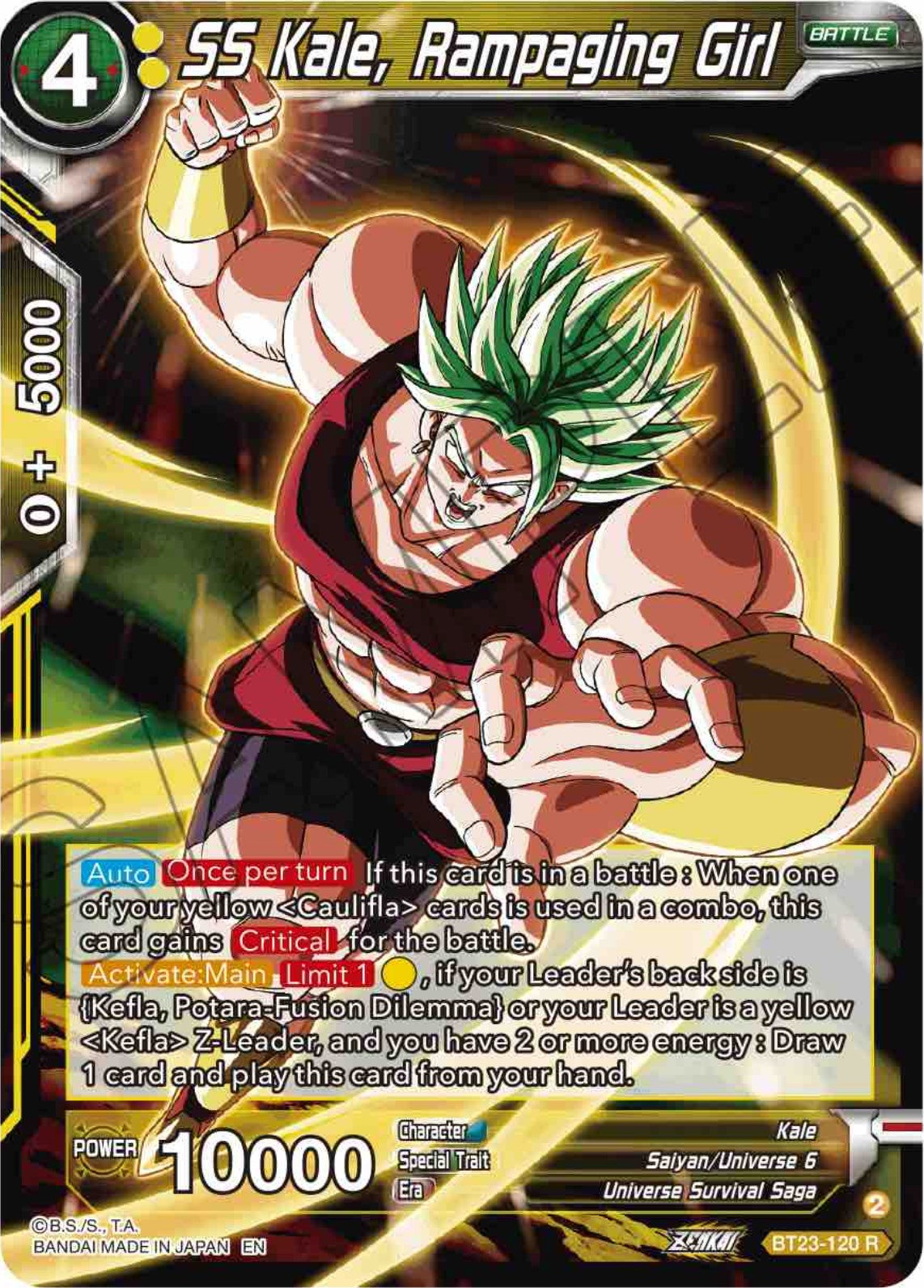 SS Kale, Rampaging Girl - Perfect Combination - Dragon Ball Super CCG