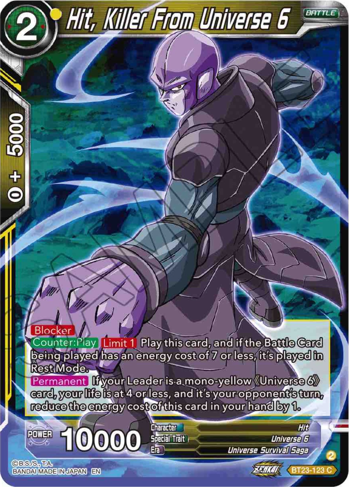 Hit, Killer From Universe 6 - Perfect Combination - Dragon Ball Super CCG