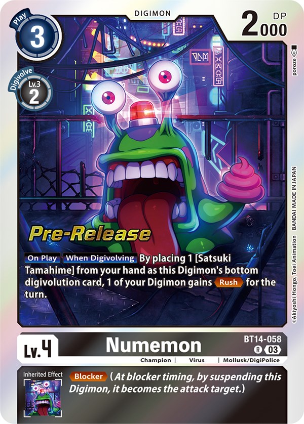Numemon - Blast Ace Pre-Release Cards - Digimon Card Game