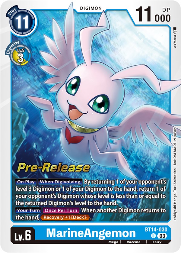 MarineAngemon - Blast Ace Pre-Release Cards - Digimon Card Game