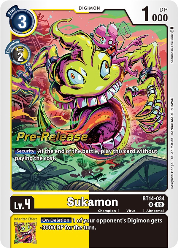 Sukamon - Blast Ace Pre-Release Cards - Digimon Card Game