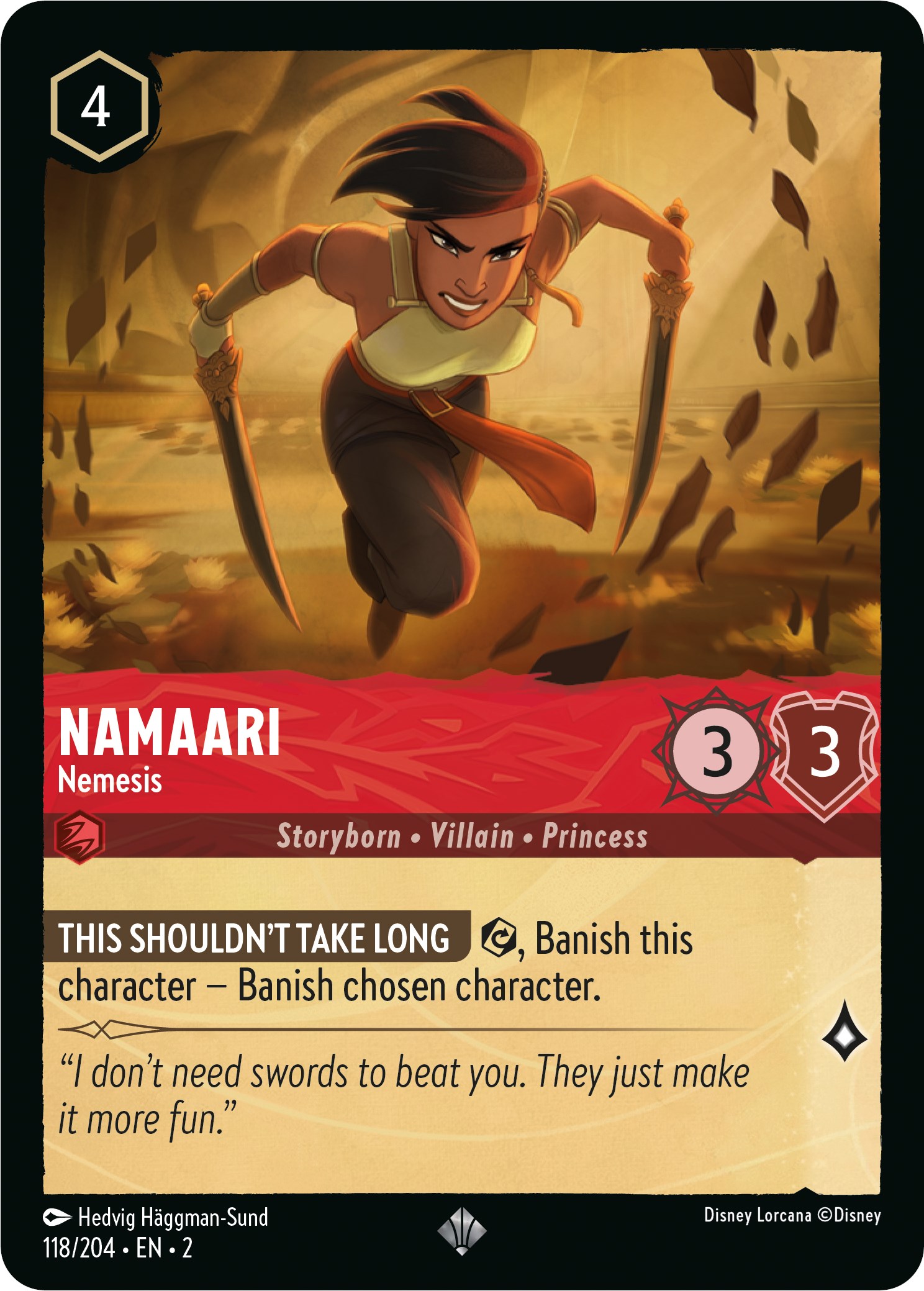 Namaari - Nemesis - Rise of the Floodborn - Disney Lorcana