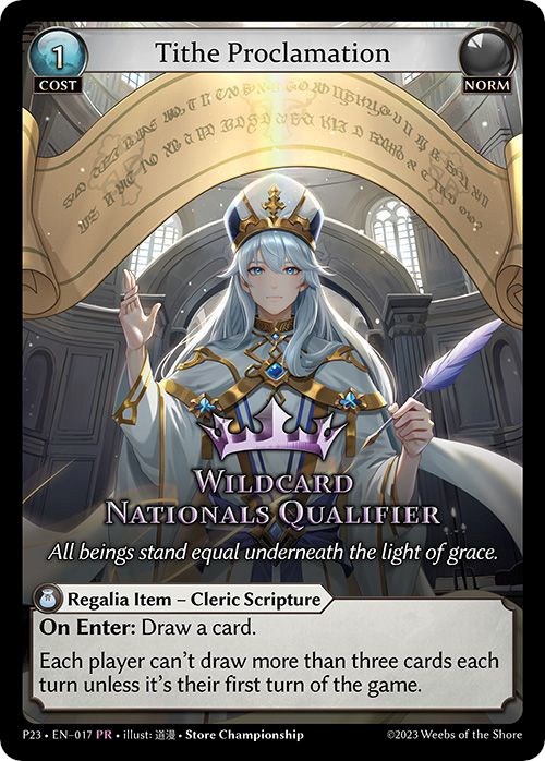 Tithe Proclamation - Promotional Cards - Grand Archive TCG