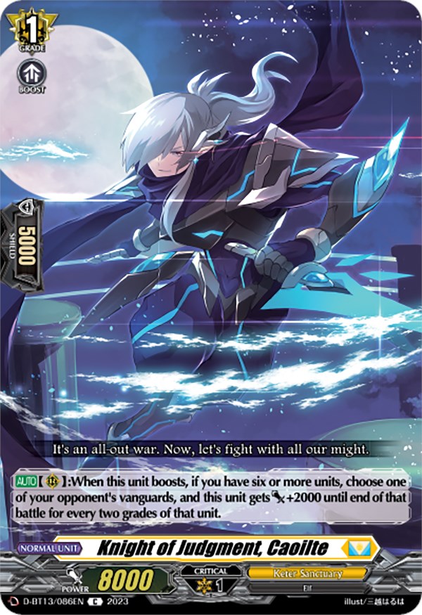 Knight of Judgment, Caoilte - Flight of Chakrabarthi - Cardfight Vanguard