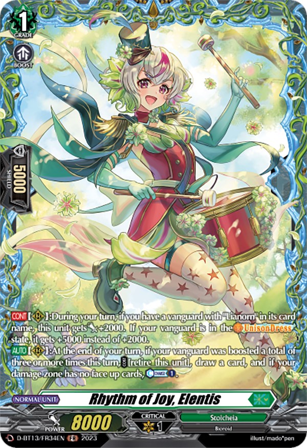 Rhythm of Joy, Elentis (FR) - D-BT13: Flight of Chakrabarthi - Cardfight Vanguard