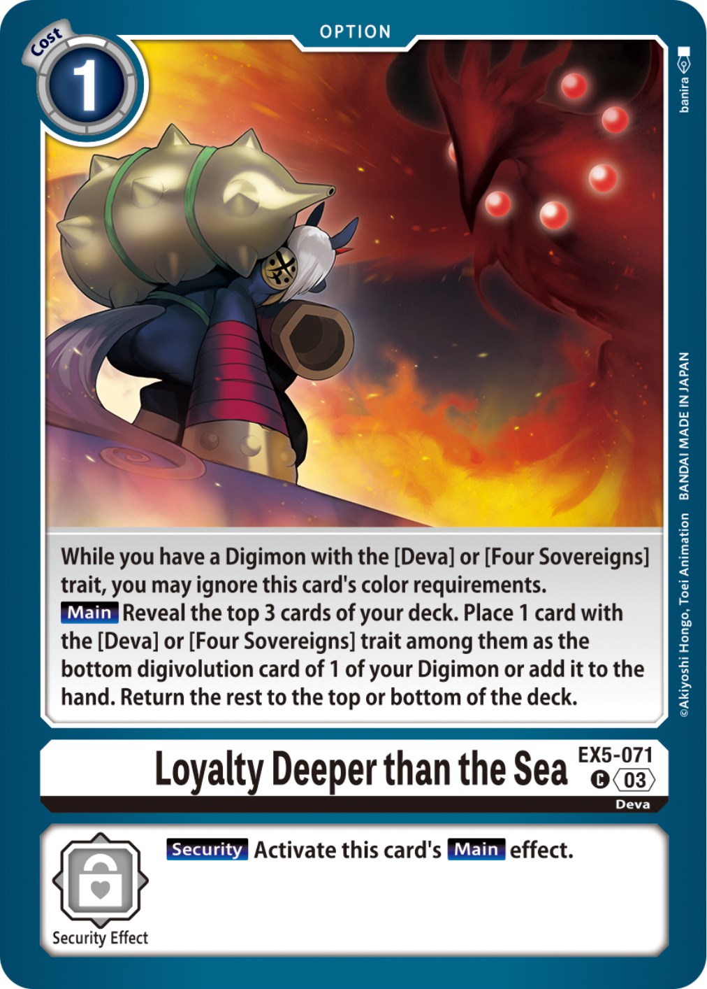 Loyalty Deeper than the Sea - Animal Colosseum - Digimon Card Game