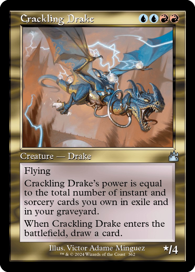 Crackling Drake (Retro Frame) - Ravnica Remastered - Magic: The Gathering