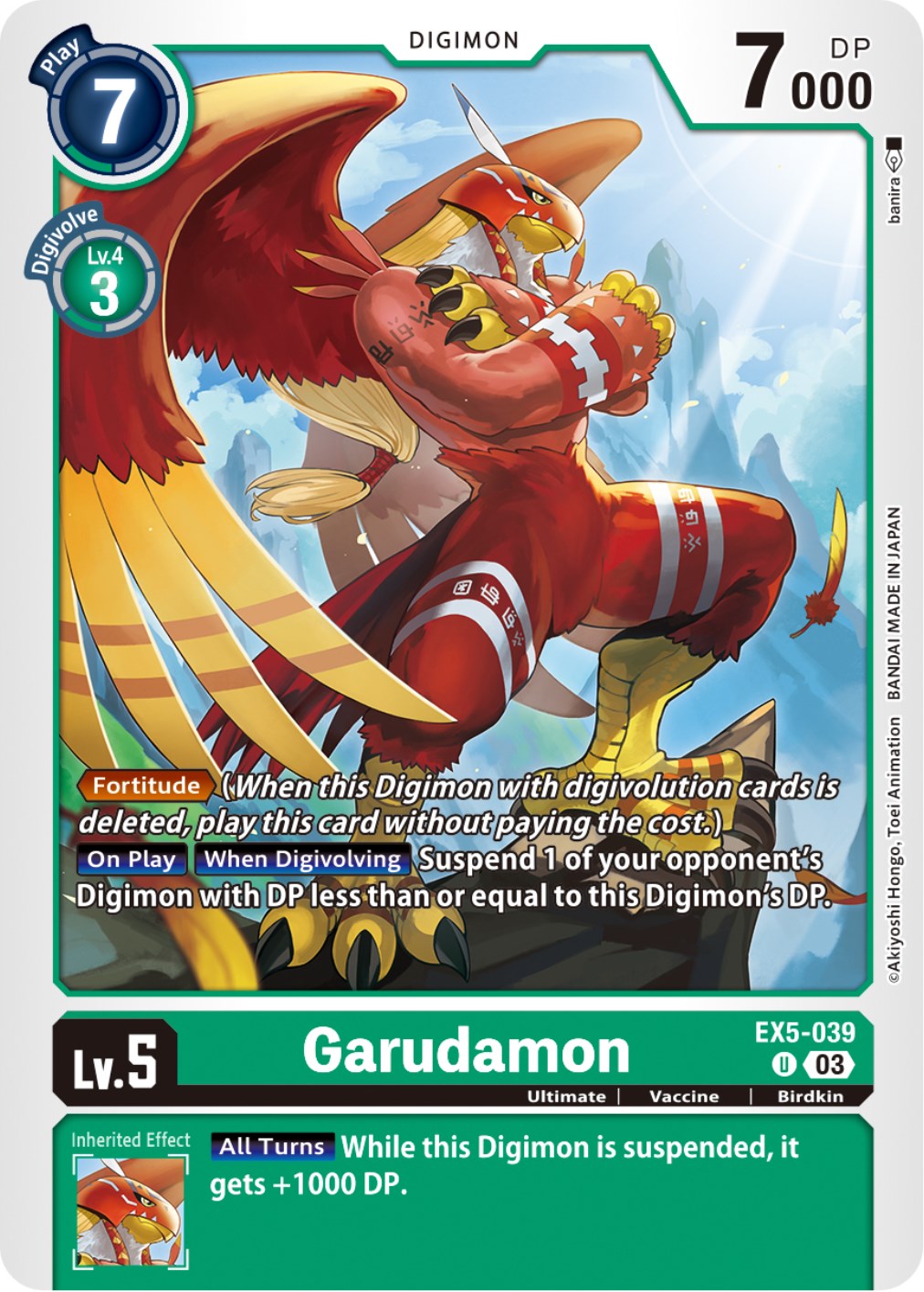 Garudamon - Animal Colosseum - Digimon Card Game