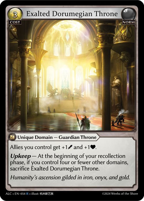 Exalted Dorumegian Throne - Alchemical Revolution - Grand Archive TCG