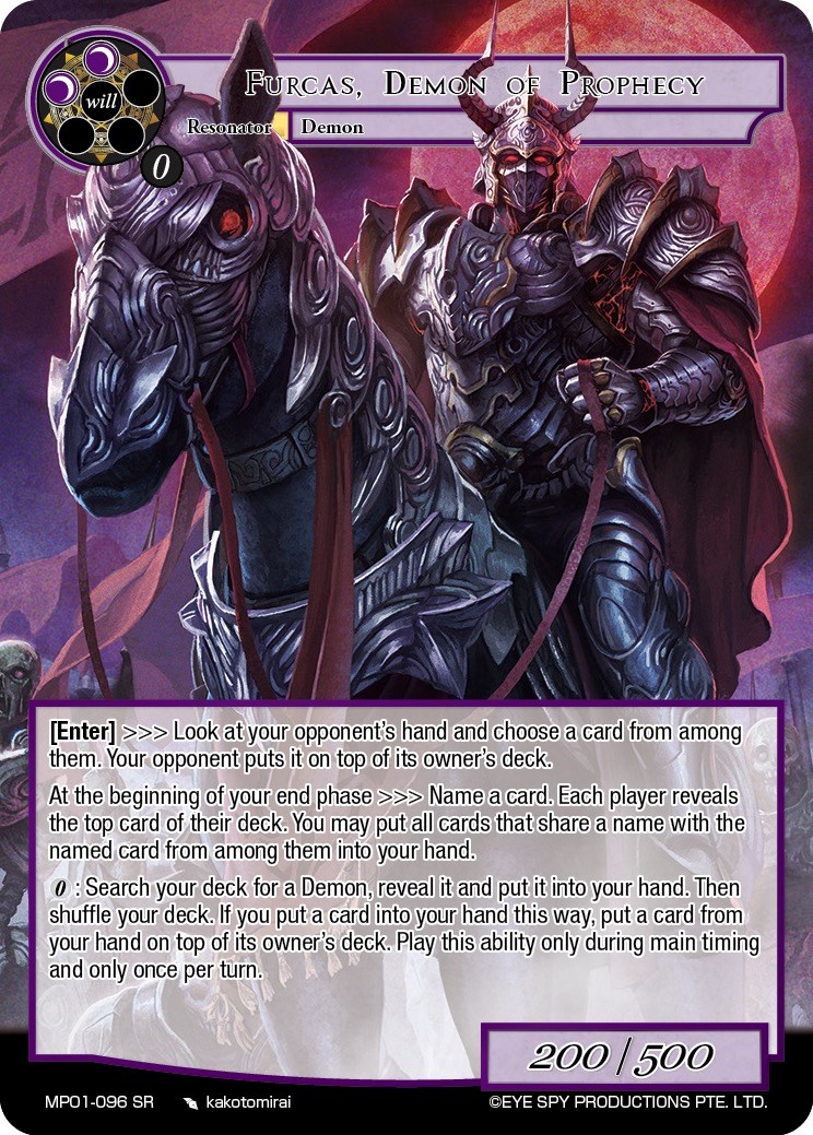 Furcas, Demon of Prophecy - Masterpiece "Pilgrim-Memories" - Force of Will