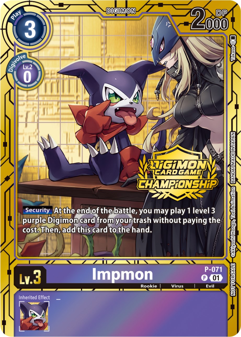 Impmon - P-071 (Championship 2023 Gold Card Set) - Digimon Promotion ...