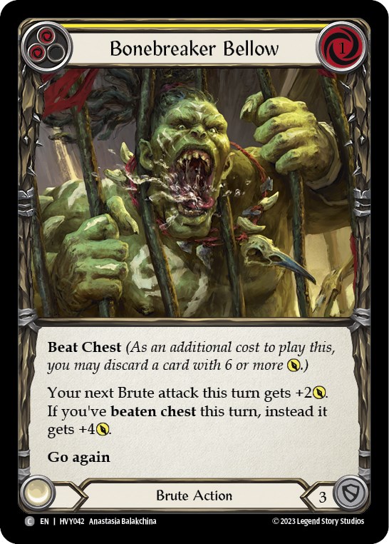 Bonebreaker Bellow (Yellow) - Heavy Hitters - Flesh and Blood TCG
