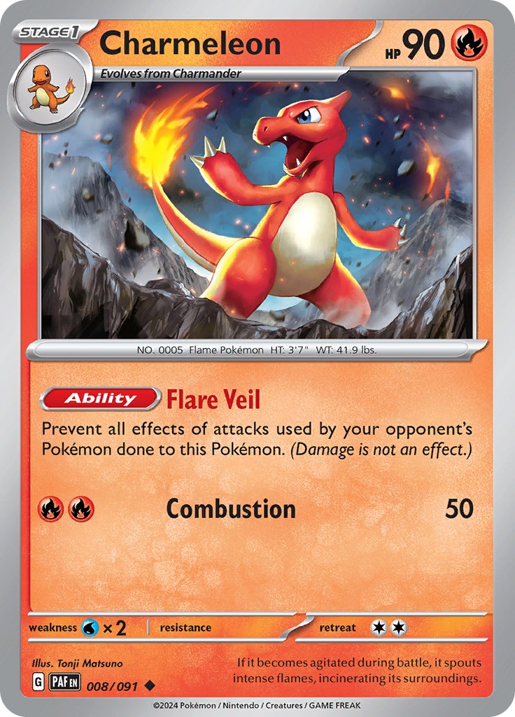 Charmeleon 008 091 SV Paldean Fates Pokemon Charmeleon 008 091 SV Paldean Fates Pokemon
