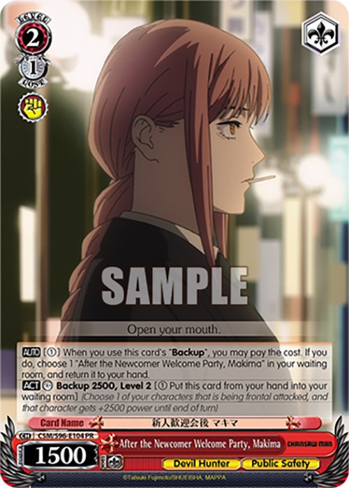 After the Newcomer Welcome Party, Makima - Chainsaw Man - Weiss Schwarz