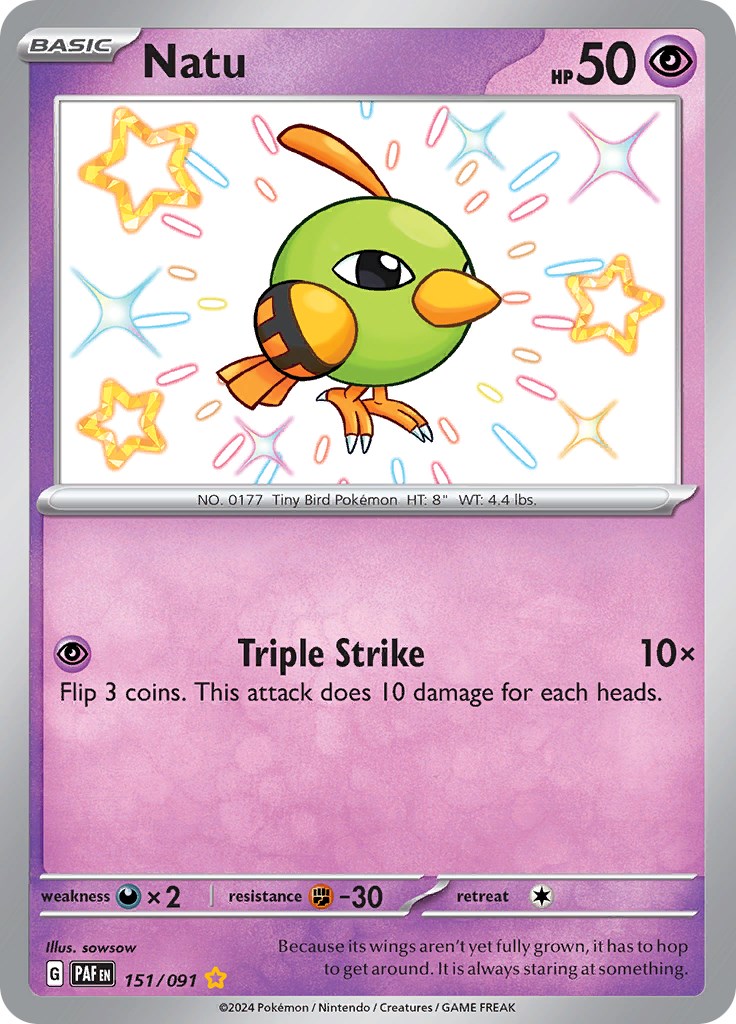 Natu - 151/091 - SV: Paldean Fates - Pokemon
