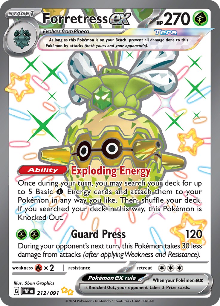 Forretress ex - 212/091 - SV: Paldean Fates - Pokemon