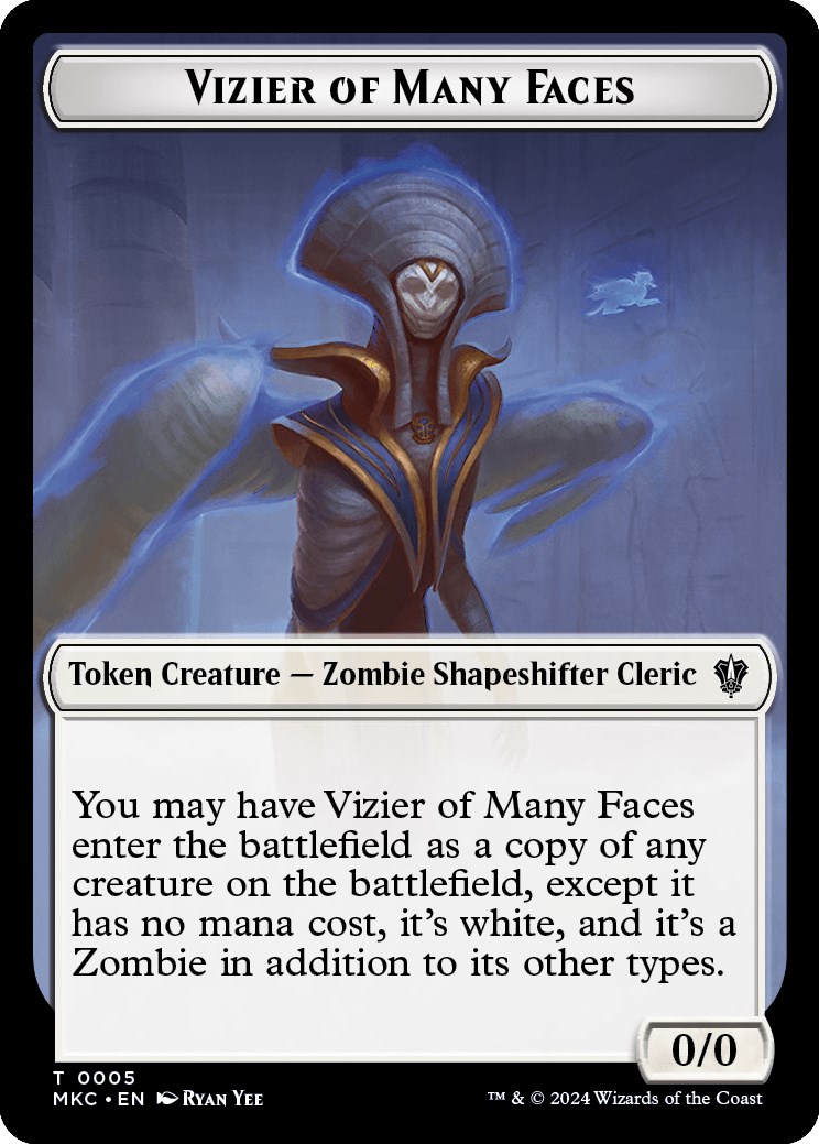 Vizier of Many Faces // Zombie Double-Sided Token - Commander: Murders ...