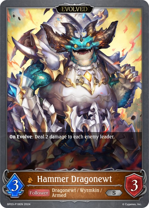Hammer Dragonewt - P18EN (Foil) - BP03: Flame of Laevateinn - Shadowverse: Evolve