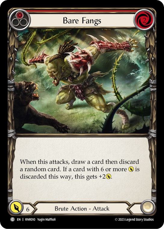 Bare Fangs (Red) - Blitz Deck: Heavy Hitters - Rhinar - Flesh and Blood TCG