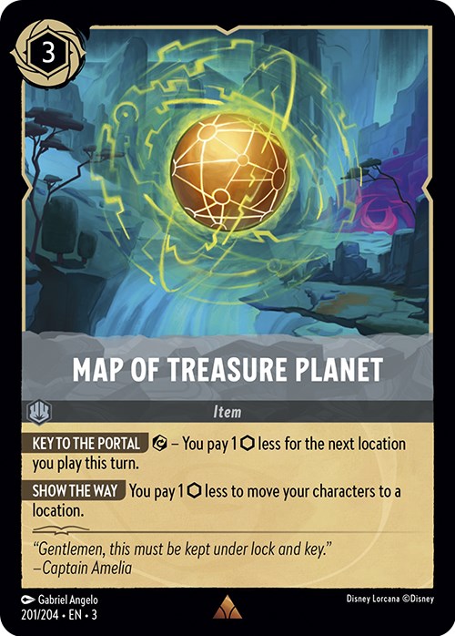 Map of Treasure Planet - Into the Inklands - Disney Lorcana