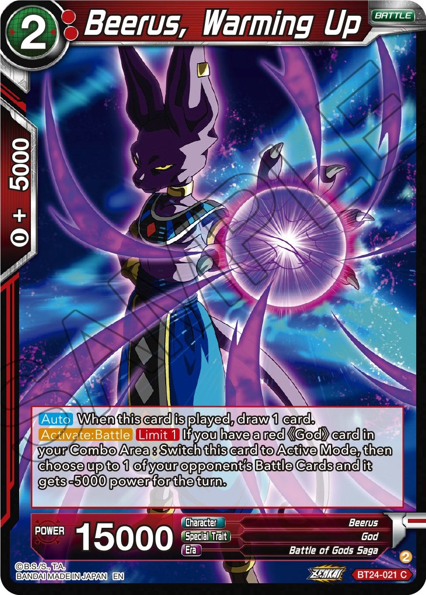 Beerus, Warming Up - Beyond Generations - Dragon Ball Super: Masters