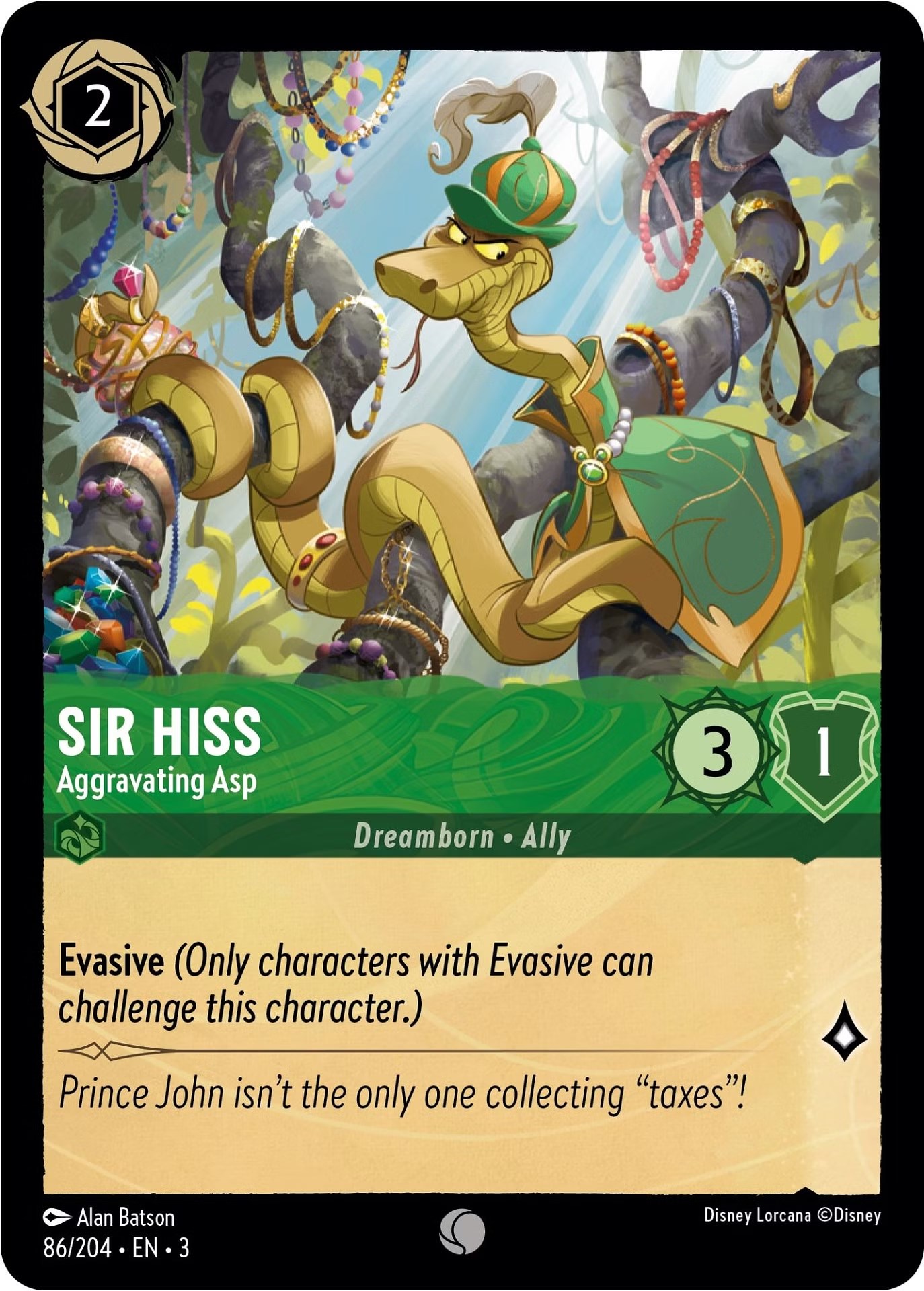 Sir Hiss - Aggravating Asp - Into the Inklands - Disney Lorcana