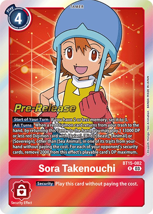 Sora Takenouchi - Exceed Apocalypse Pre-Release Cards - Digimon Card Game