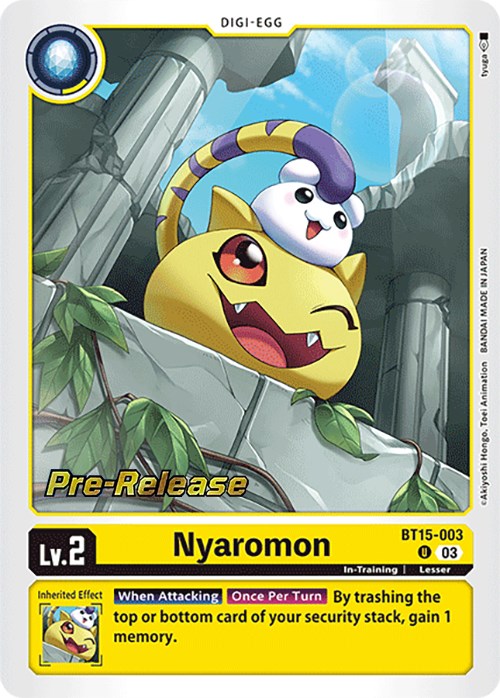 Nyaromon - Exceed Apocalypse Pre-Release Cards - Digimon Card Game