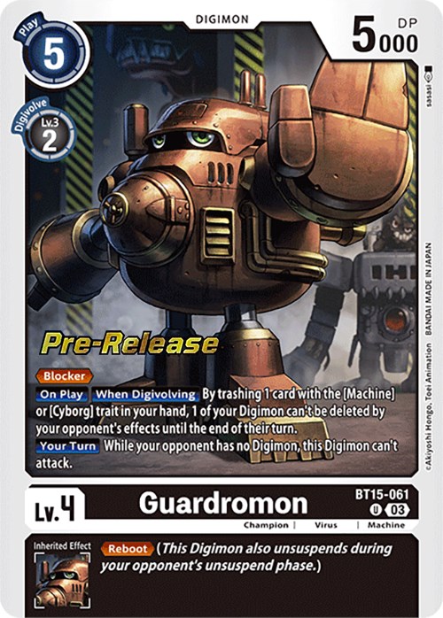 Guardromon - Exceed Apocalypse Pre-Release Cards - Digimon Card Game