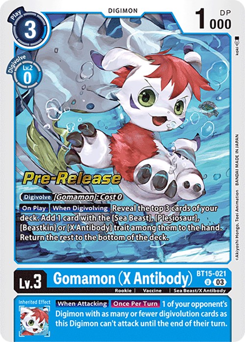 Gomamon (X Antibody) - Exceed Apocalypse Pre-Release Cards - Digimon ...