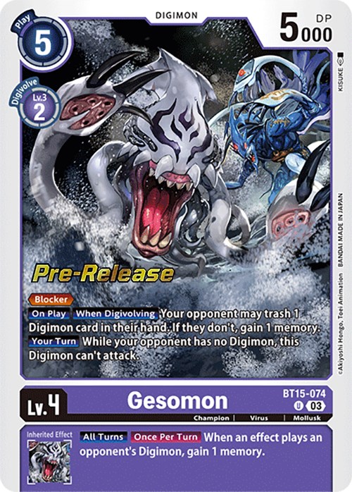 Gesomon - Exceed Apocalypse Pre-Release Cards - Digimon Card Game