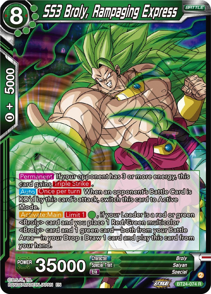 SS3 Broly, Rampaging Express - Beyond Generations - Dragon Ball Super ...