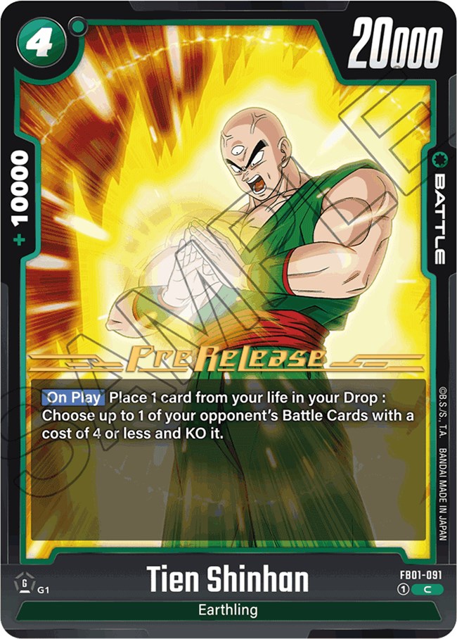 Tien Shinhan - FB01-091 - Awakened Pulse Pre-Release Cards - Dragon ...
