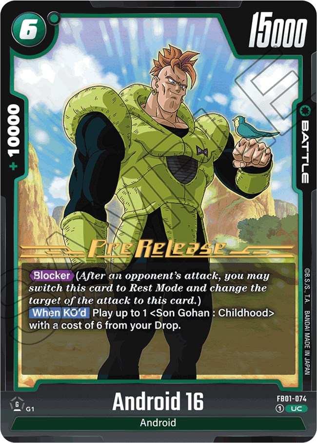 Android 16 - FB01-074 - Awakened Pulse Pre-Release Cards - Dragon Ball ...