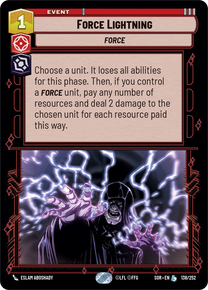 Force Lightning - Spark of Rebellion - Star Wars: Unlimited