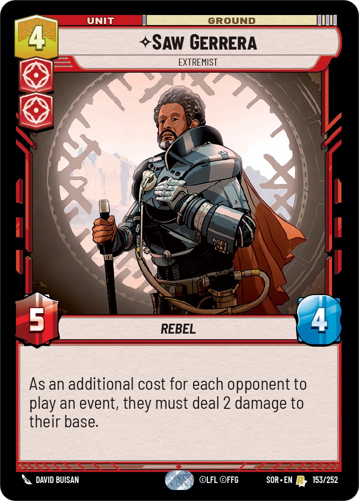 Saw Gerrera - Extremist - Spark of Rebellion - Star Wars: Unlimited