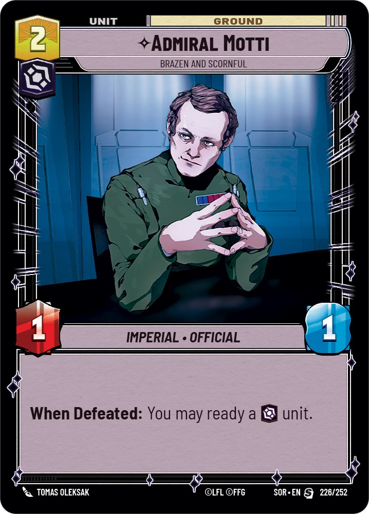 Admiral Motti - Brazen and Scornful - Spark of Rebellion - Star Wars ...