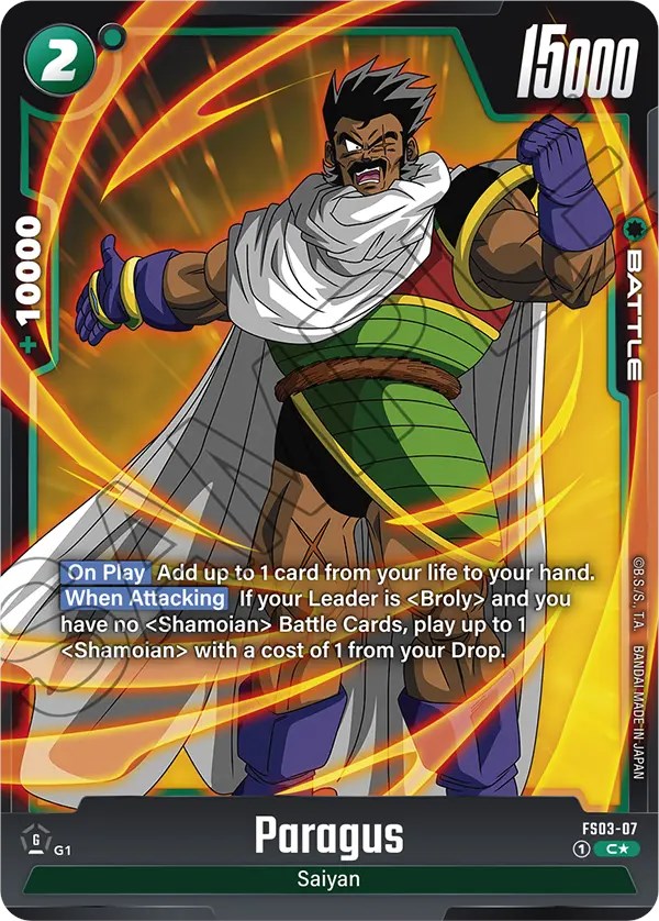 Paragus - FS03-07 (Bonus Pack Alternate Art) - Starter Deck 3: Broly ...