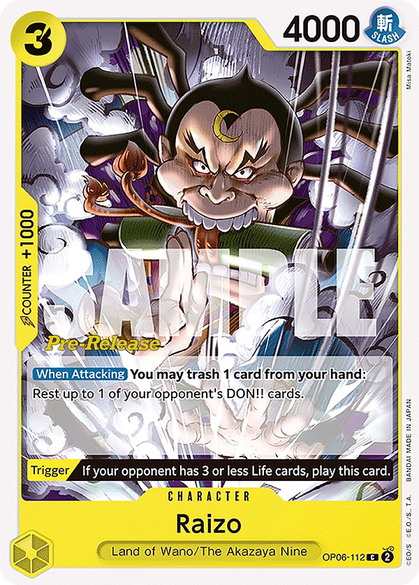 Raizo - Wings of the Captain Pre-Release Cards - One Piece Card Game