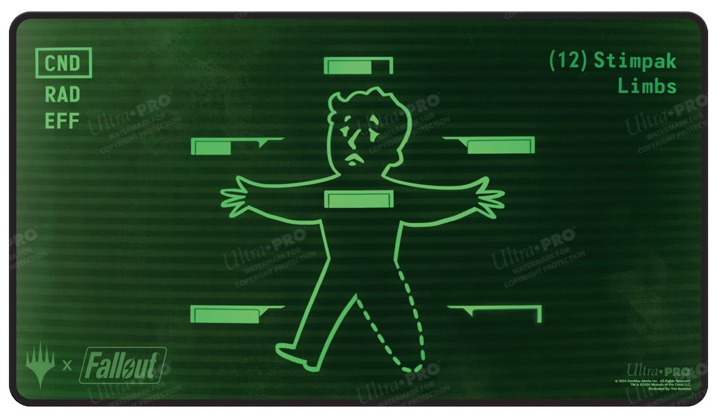 Fallout Inventory Management Black Stitched Standard Gaming Playmat for ...