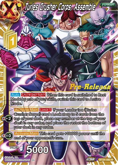 Turles Crusher Corps, Assemble - Beyond Generations Pre-Release Cards ...