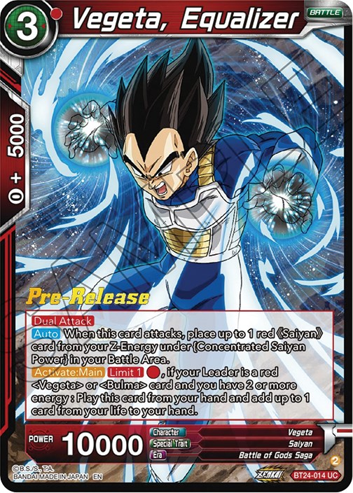 Vegeta, Equalizer - Beyond Generations Pre-Release Cards - Dragon Ball ...