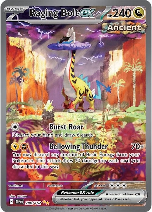 Raging Bolt ex - 208/162 - SV05: Temporal Forces - Pokemon